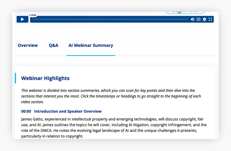 Introducing AI Justia Webinar Summaries: Justia CLE & Webinars — Legal Marketing & Technology ...
